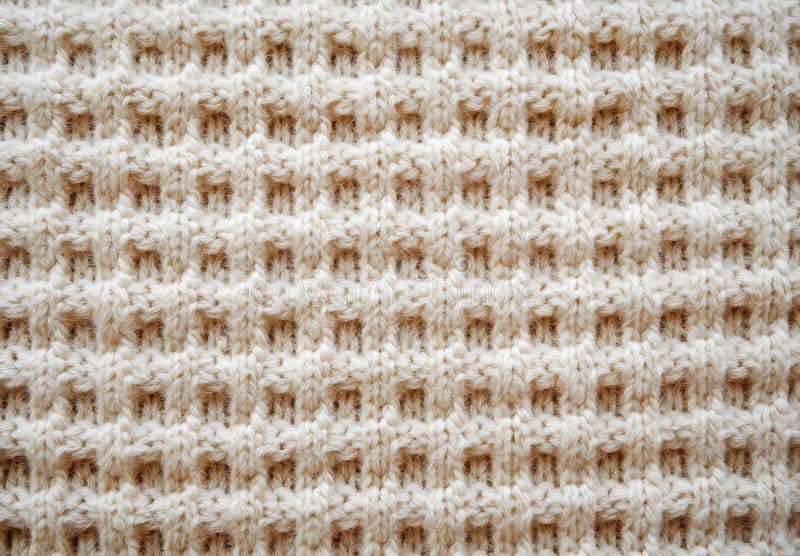 Beige Waffle Knit Texture Background Stock Illustration - Illustration ...