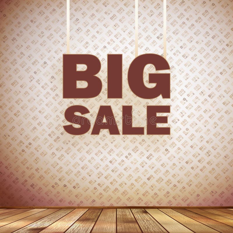 Beige Wall with Spot Lights Wooden Floor. EPS 10 Stock Vector ...