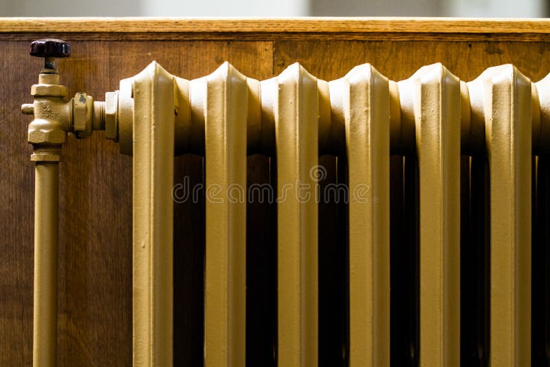 Beige Water Radiator stock photo. Image of pipe, interior - 44615418