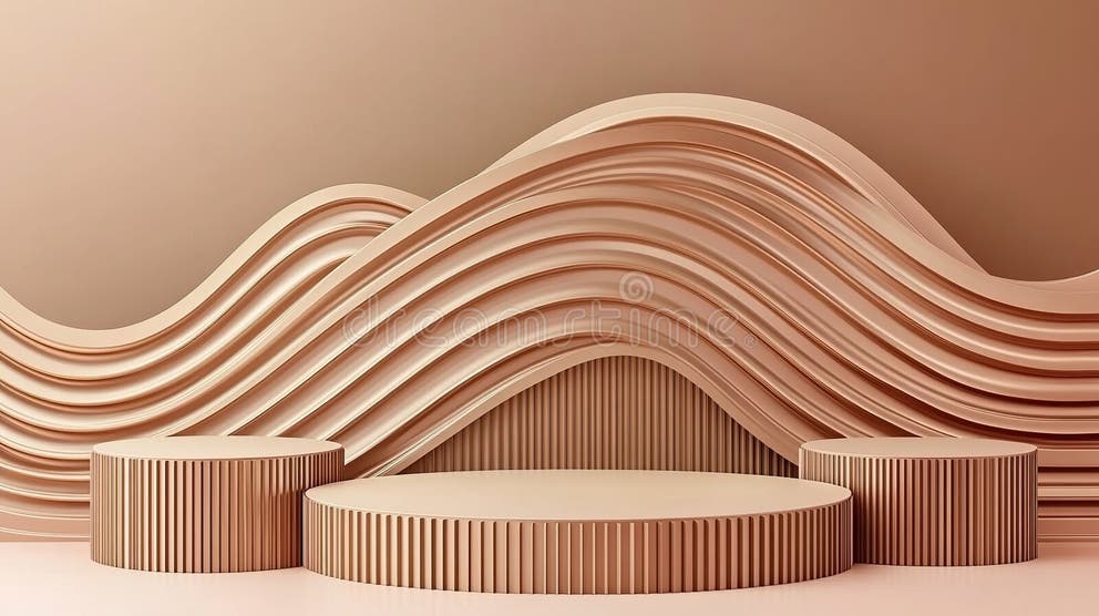 Beige Wave Backdrop, Product Display, Studio, Minimal Stock Photo ...
