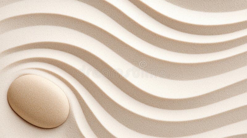 A Beige Wave Pattern on a Sandy Surface. Stock Image - Image of ...