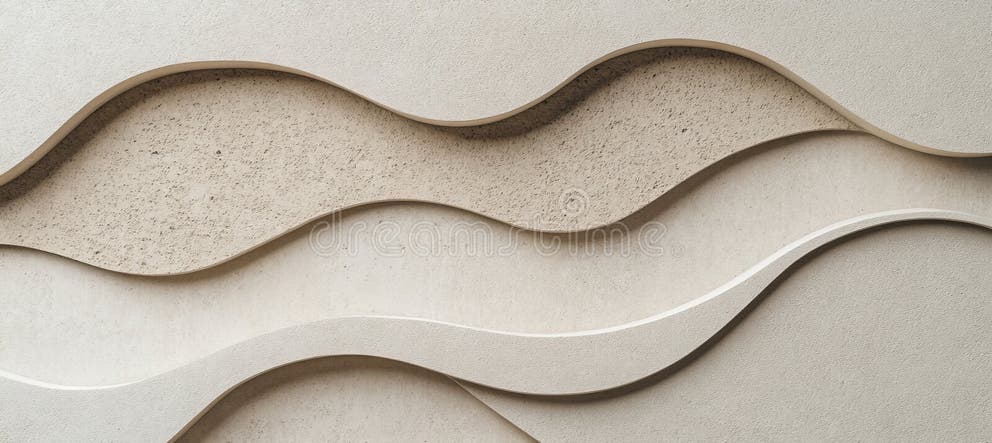 Beige Wavy Textured Wall with Abstract Pattern. Fluid Lines ...