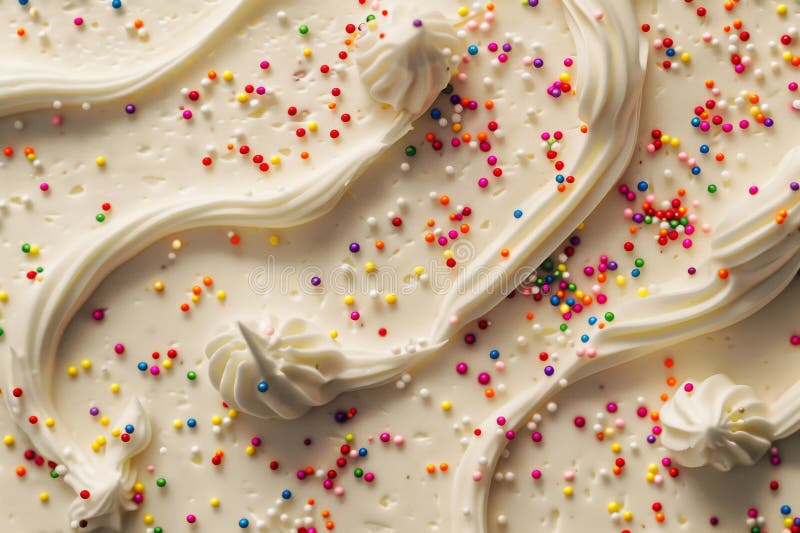 Beige Whipped Cream with Colorful Sprinkles. Stock Photo - Image of ...