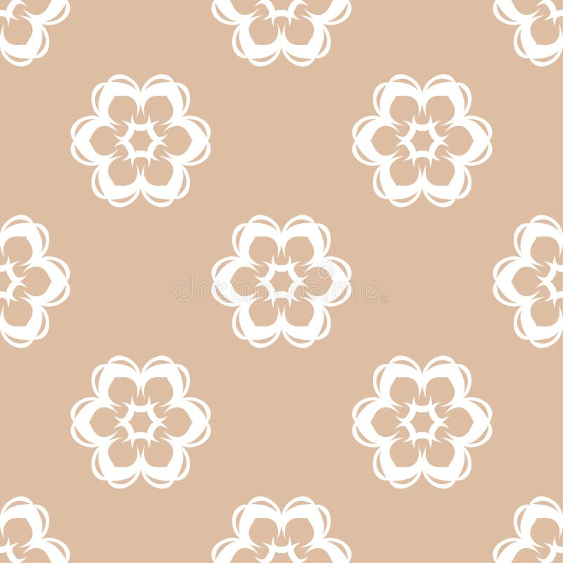 Beige and White Floral Seamless Pattern Stock Vector - Illustration of ...