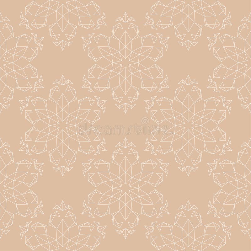 Beige and White Floral Seamless Pattern Stock Vector - Illustration of ...