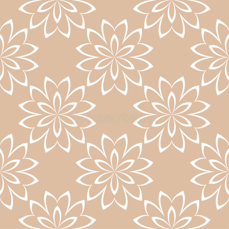 Beige and White Floral Seamless Pattern Stock Vector - Illustration of ...