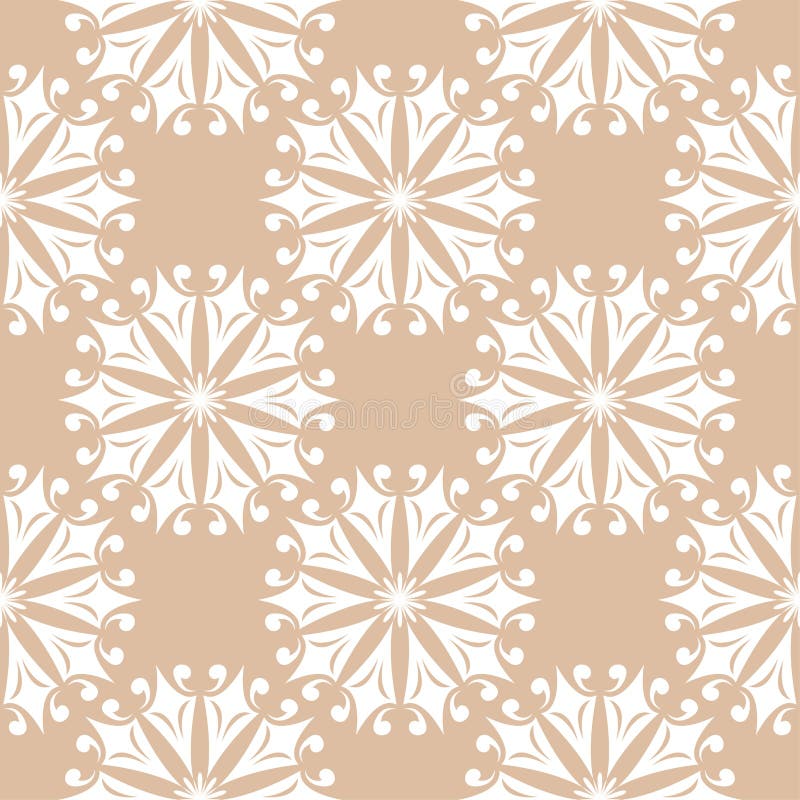 Beige and White Floral Seamless Pattern Stock Vector - Illustration of ...
