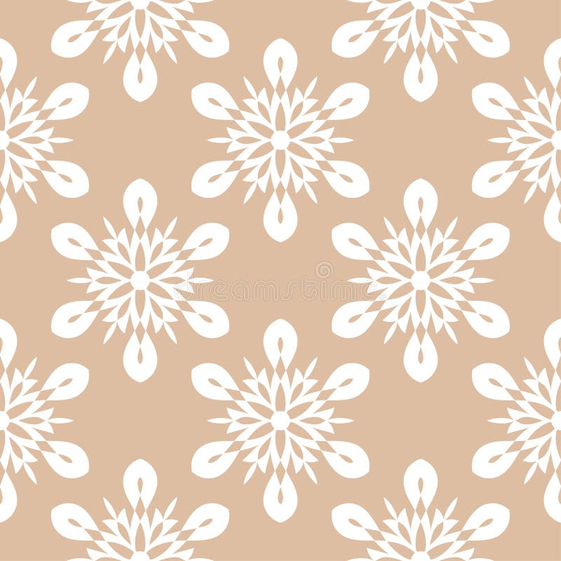 Beige and White Geometric Ornament. Seamless Pattern Stock Vector ...