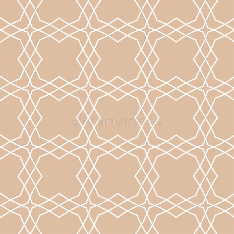 Beige and White Geometric Ornament. Seamless Pattern Stock Vector ...
