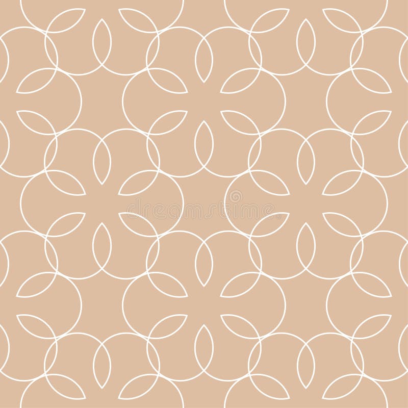 Beige and White Geometric Ornament. Seamless Pattern Stock Vector ...