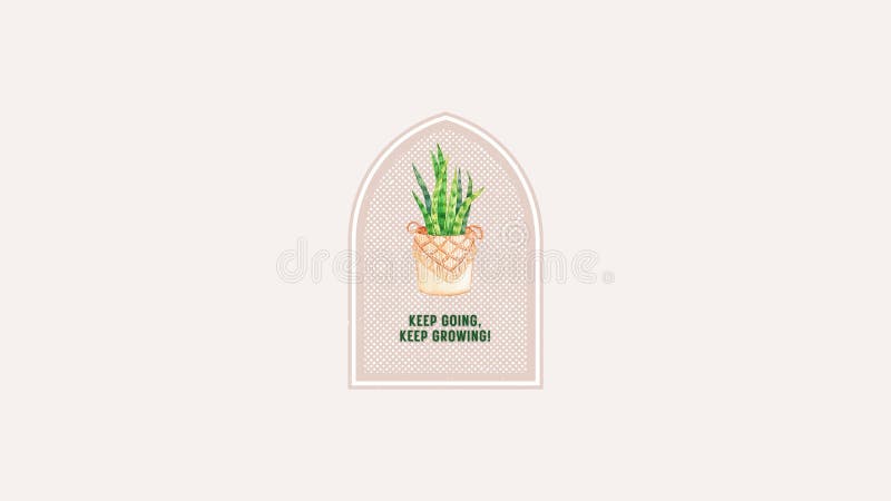 Beige White and Green Keep Growing Quote Motivational Desktop Wallpaper ...