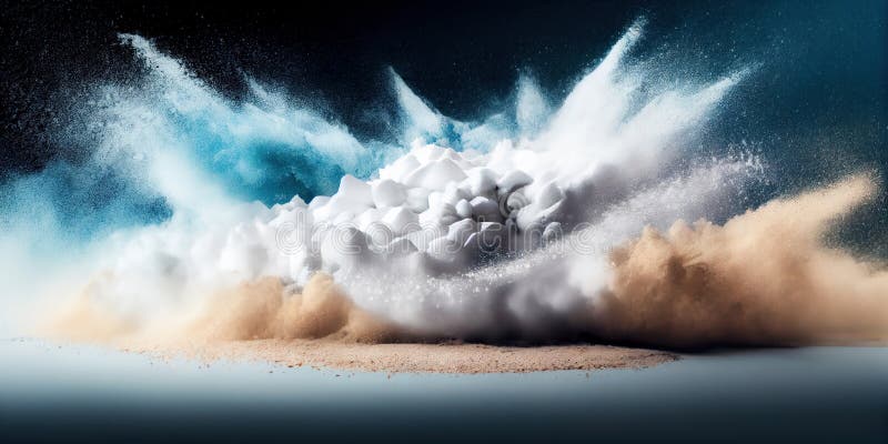 Beige and White Powder Explosion Abstract Background. Stock Image ...