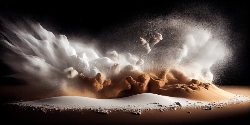 Beige and White Powder Explosion Abstract Background. Stock ...