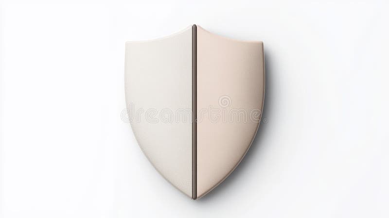 Beige and White Protection Shield with a Bold Black Stripe, Symbol of ...