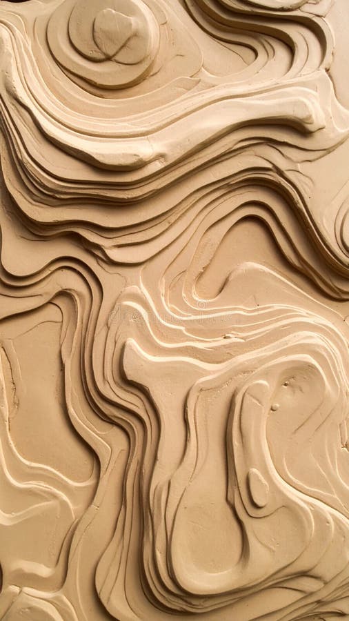 Beige Wood Relief Texture with Abstract Wave Pattern Stock Illustration ...