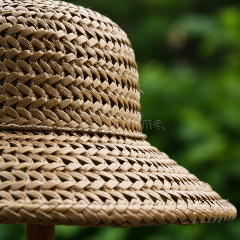 Beige Woven Straw Hat Close Up Stock Illustration - Illustration of ...