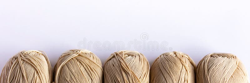 Beige yarn threads stock image. Image of warm, woolen - 247759005