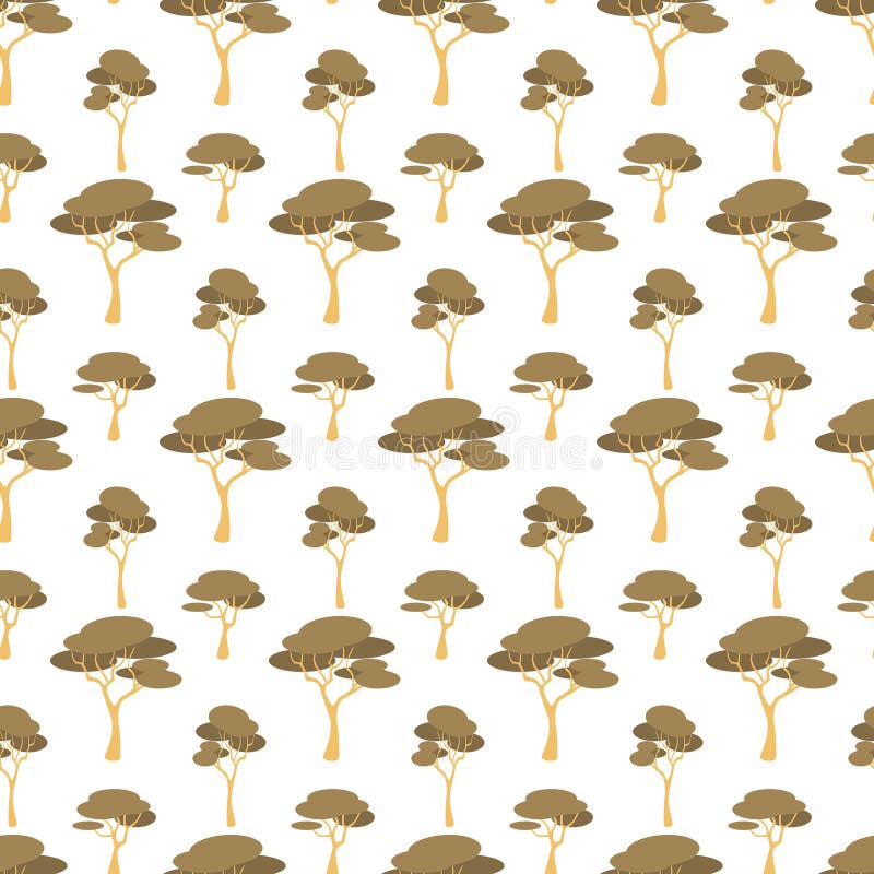 Beige Yellow Monochrome Forest Seamless Pattern for Scrapbook Design ...
