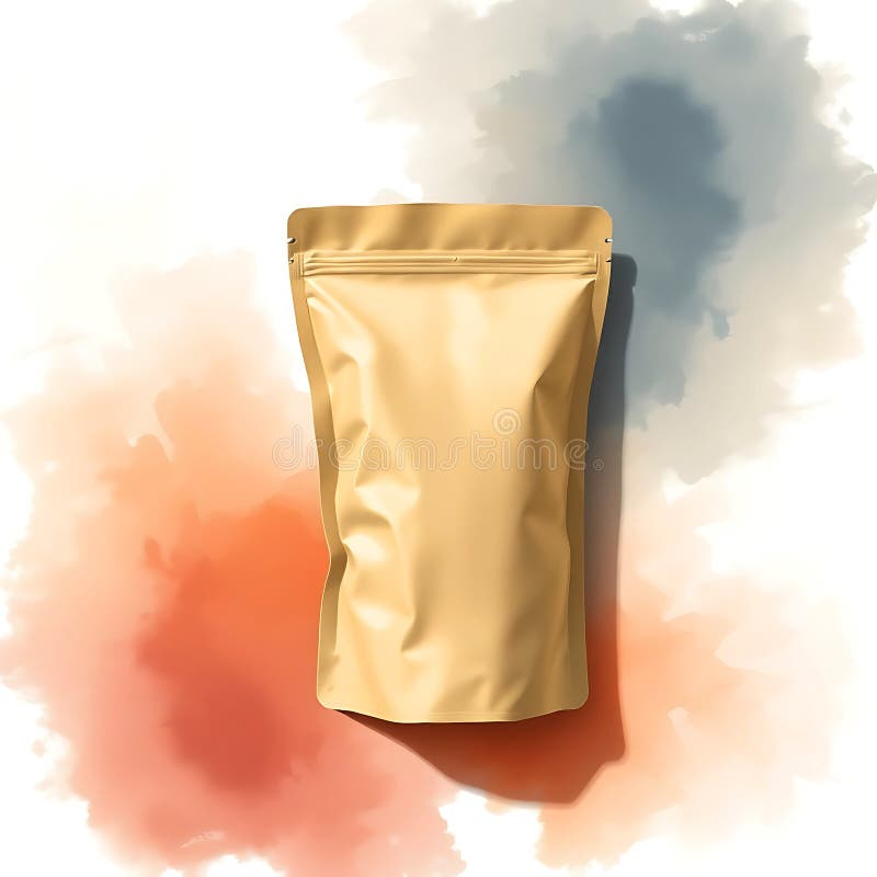 Beige Ziplock Packaging Mockup for Food Products Stock Illustration ...