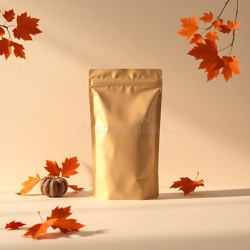 Beige Ziplock Packaging Mockup for Food Products Stock Illustration ...