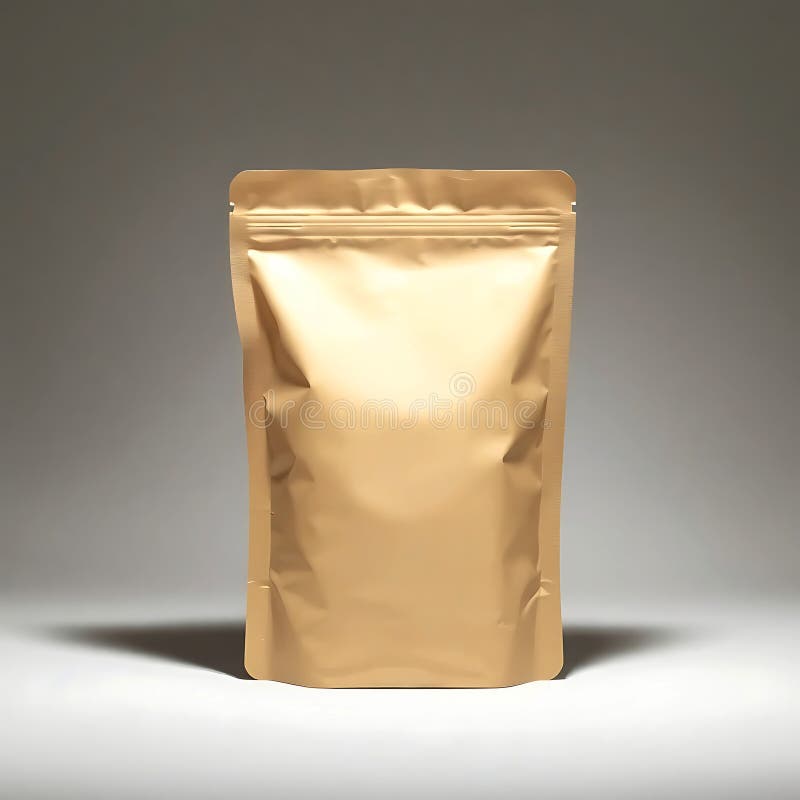 Beige Ziplock Packaging Mockup for Food Products Stock Illustration ...