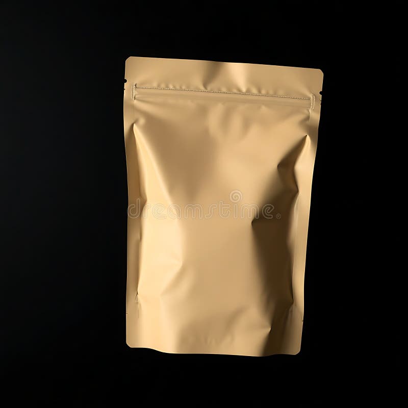 Beige Ziplock Packaging Mockup for Food Products Stock Illustration ...