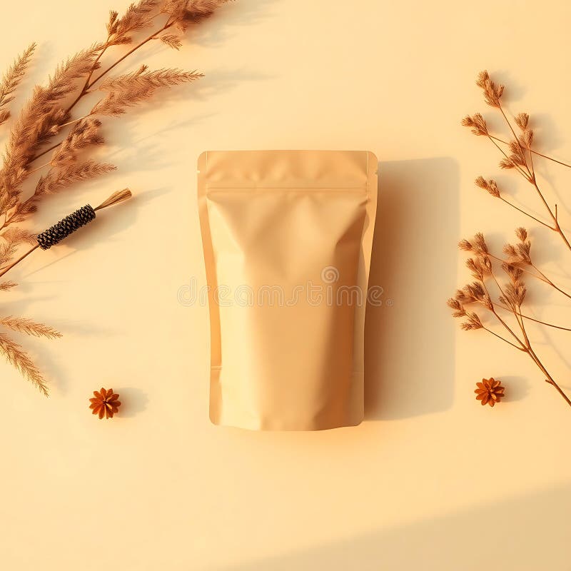 Beige Ziplock Packaging Mockup for Food Products Stock Illustration ...