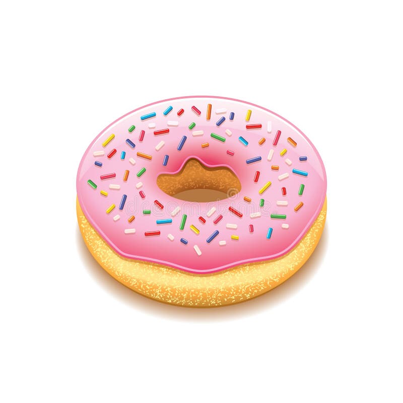 Beignet Sur Le Vecteur Blanc Illustration de Vecteur - Illustration du ...