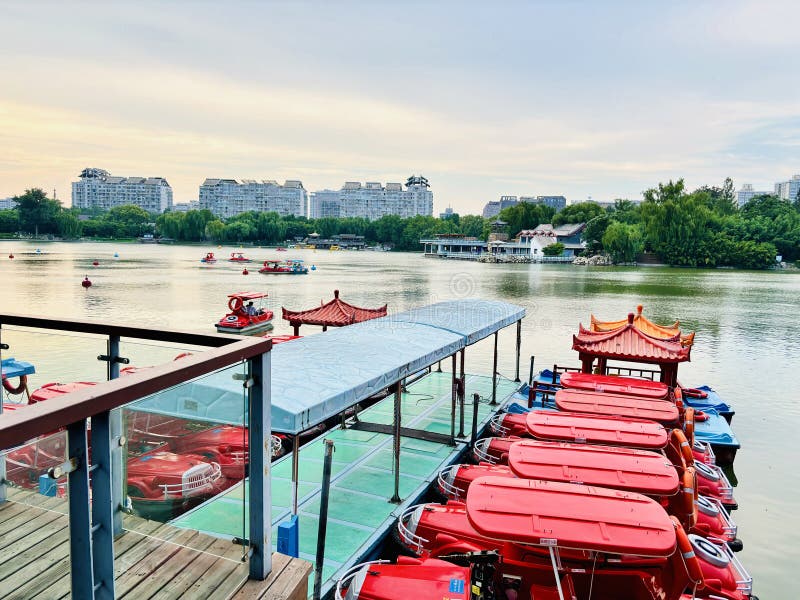 Beijing China -Boats Standing in River , 28 August, 2024 Editorial ...