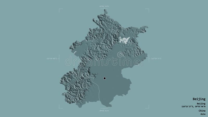 Beijing - China. Bounding Box. Administrative Stock Illustration ...