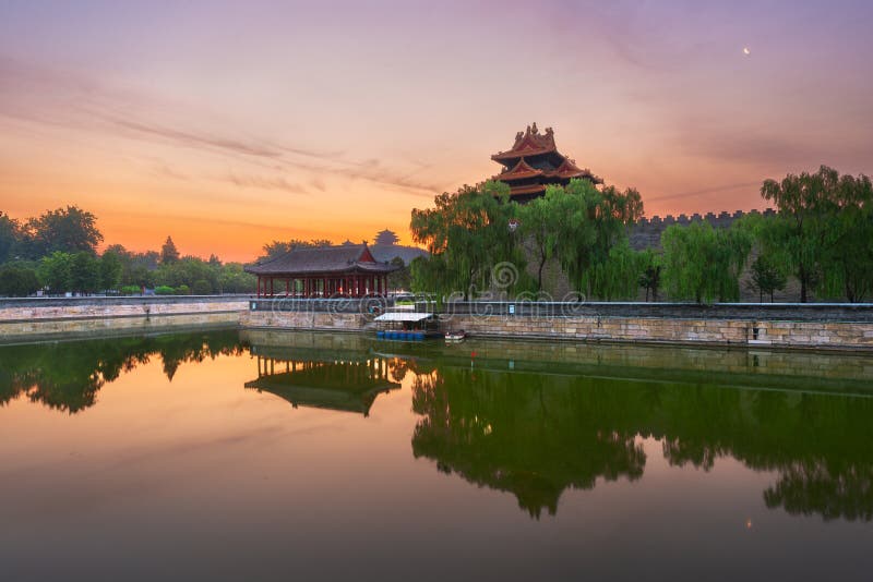 Beijing, China from the Forbidden City Moat Stock Image - Image of ...