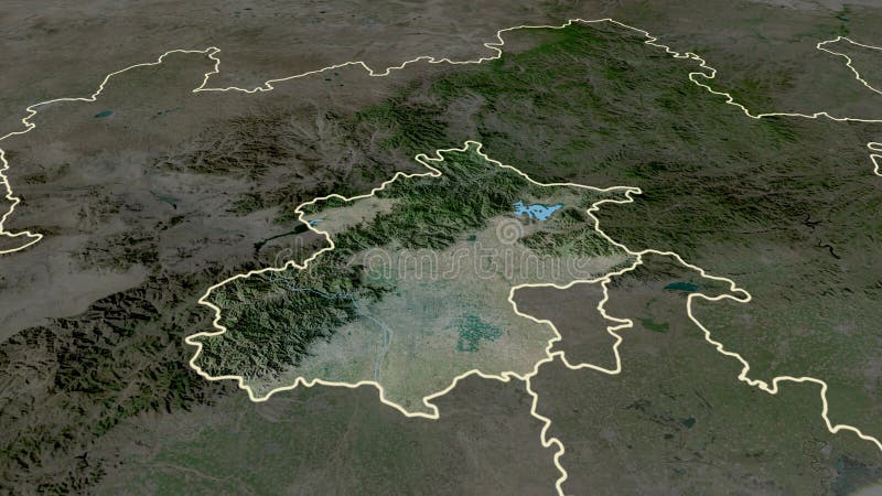 Beijing Red Highlighted in Map of China Stock Illustration ...