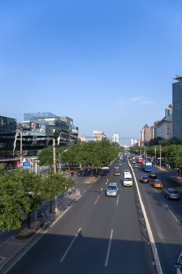 Beijing, China. Highway in Downtown Editorial Stock Photo - Image of ...