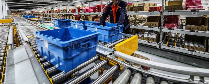 BEIJING, CHINA - JUNE 03, 2019: Modern Automation of Warehouse ...