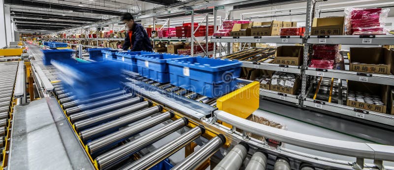 BEIJING, CHINA - JUNE 03, 2019: Modern Automation of Warehouse ...