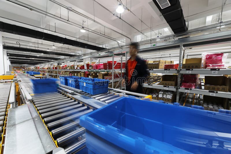 BEIJING, CHINA - JUNE 03, 2019: Modern Automation of Warehouse ...