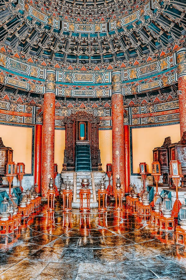 Inside Of The Hall Of Prayer For Good Harvest At The Temple Of Heaven ...