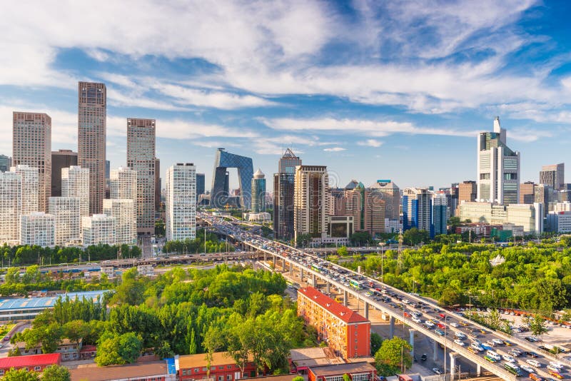 Beijing, China Modern Financial District Skyline Stock Image - Image of ...