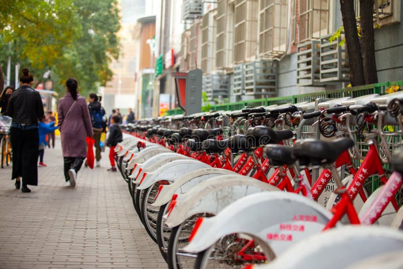 Beijing, China - November 9, 2019: Bicycles for Rent in Beijing ...