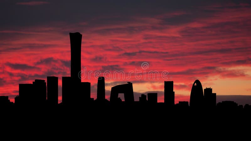 Beijing, China, Red Sunset, Time-lapse Stock Footage - Video of ...