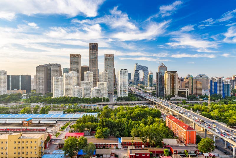 Beijing CBD Skyline stock photo. Image of financial, rises - 43918554