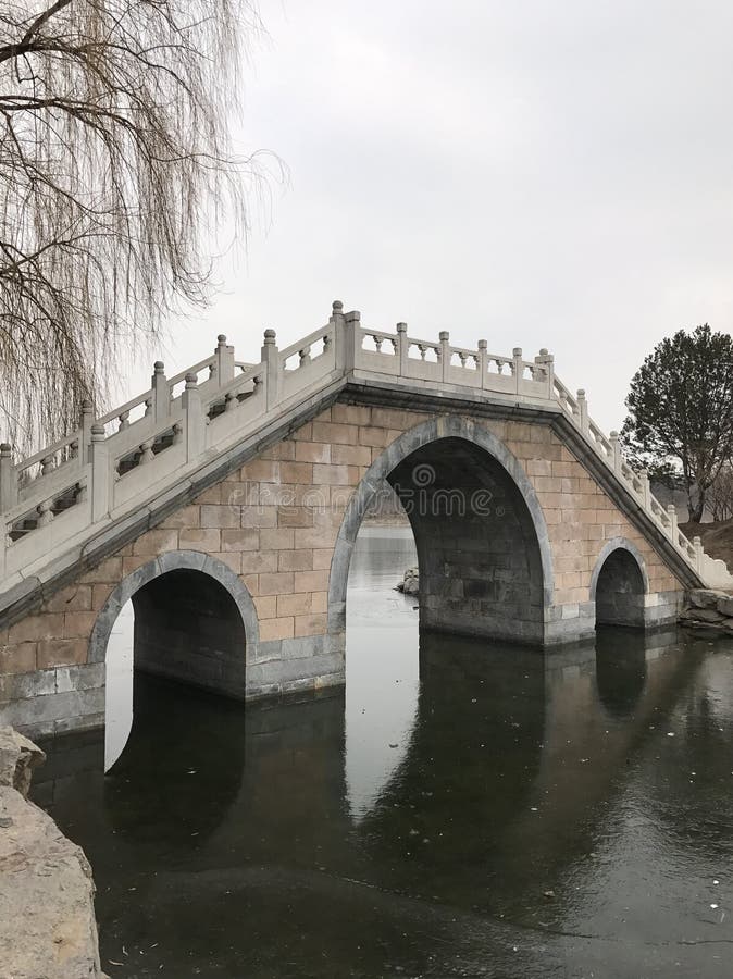Chinese style stone bridge stock photo. Image of beijing - 111759750