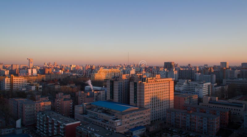 Beijing City sunset scene editorial stock image. Image of magical ...
