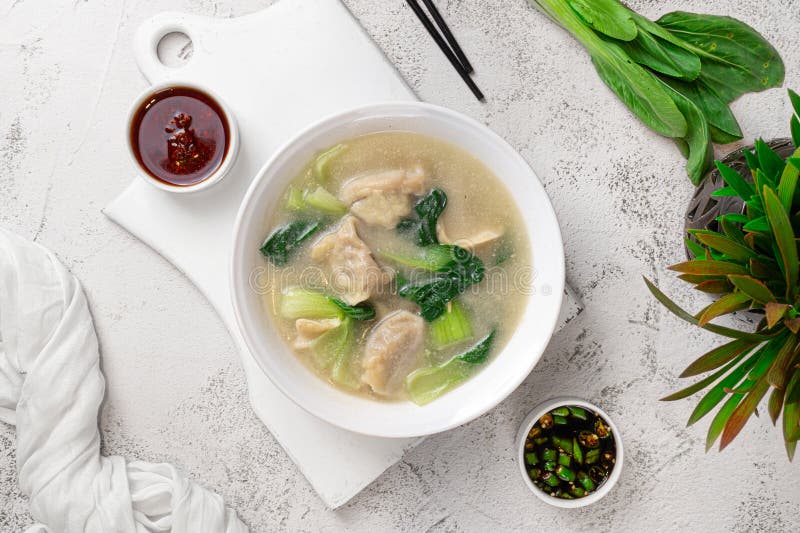Beijing Dumpling Soup Chicken Beef Dim Sum Soup Stock Photo - Image of ...