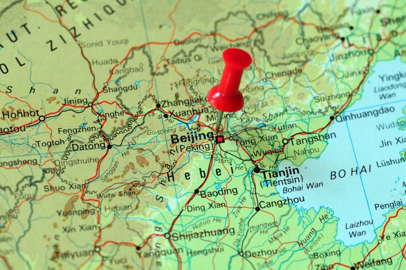 Beijing in map stock photo. Image of olympics, location - 6401652