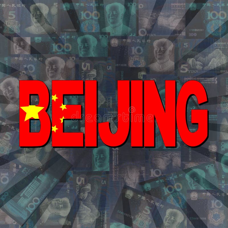Beijing Flag Text on Yuan Burst Illustration Stock Illustration ...