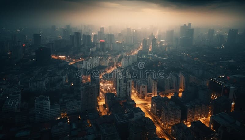 Beijing Futuristic Skyline Glows in the Night, Reflecting Growth and ...