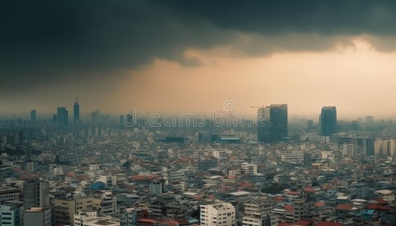 Beijing Futuristic Skyline Illuminated by Sunset, Symbolizing Growth ...