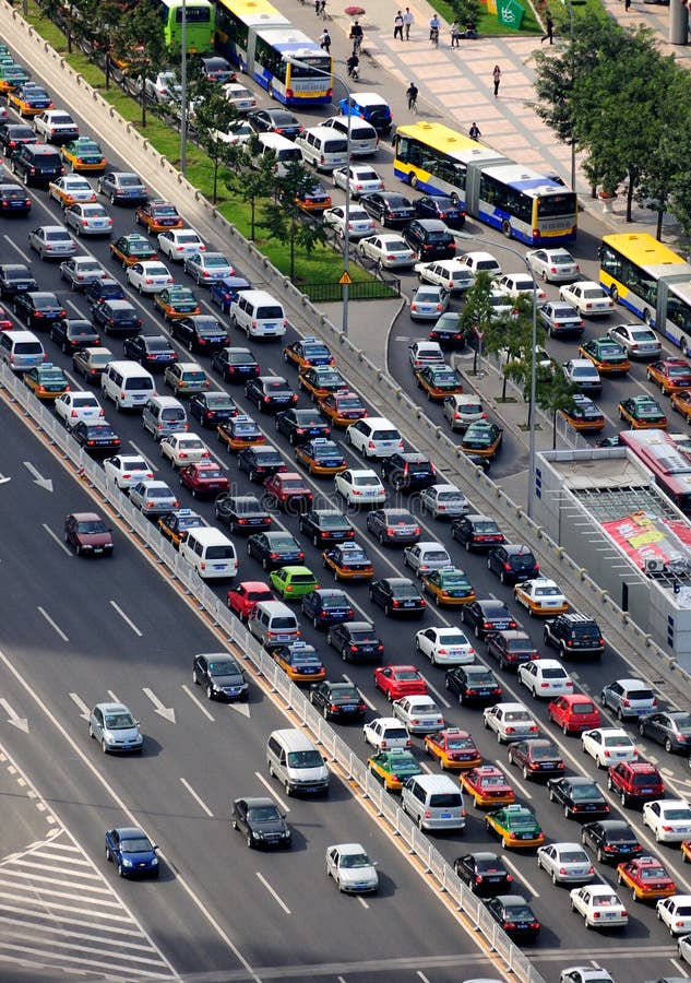 Beijing Heavy Traffic Jam And Cars Stock Photo - Image of rose, estate ...
