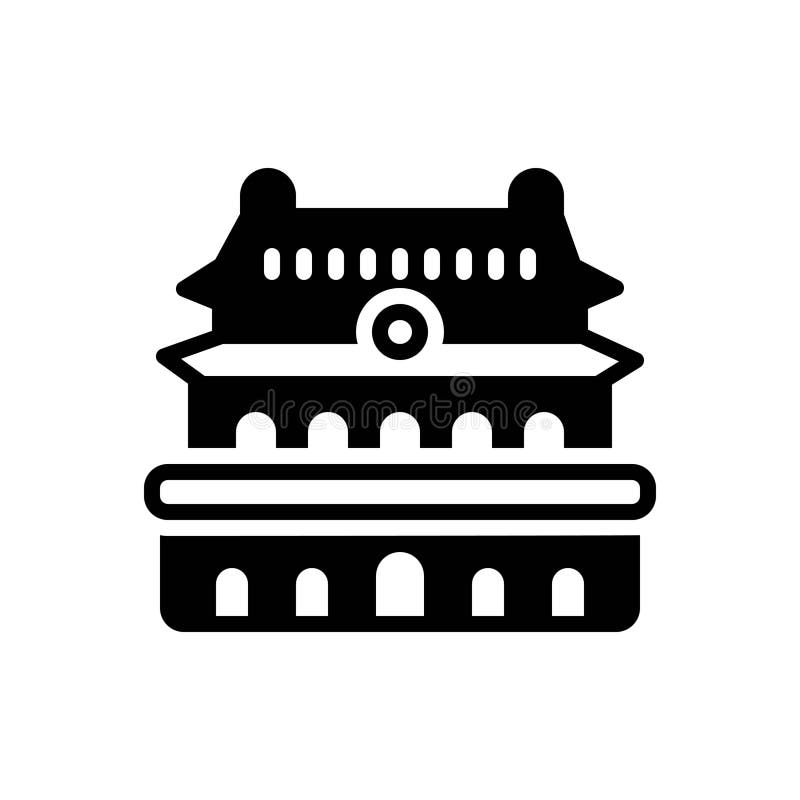 Black Solid Icon for Beijing, Seoul and Landmark Stock Vector ...